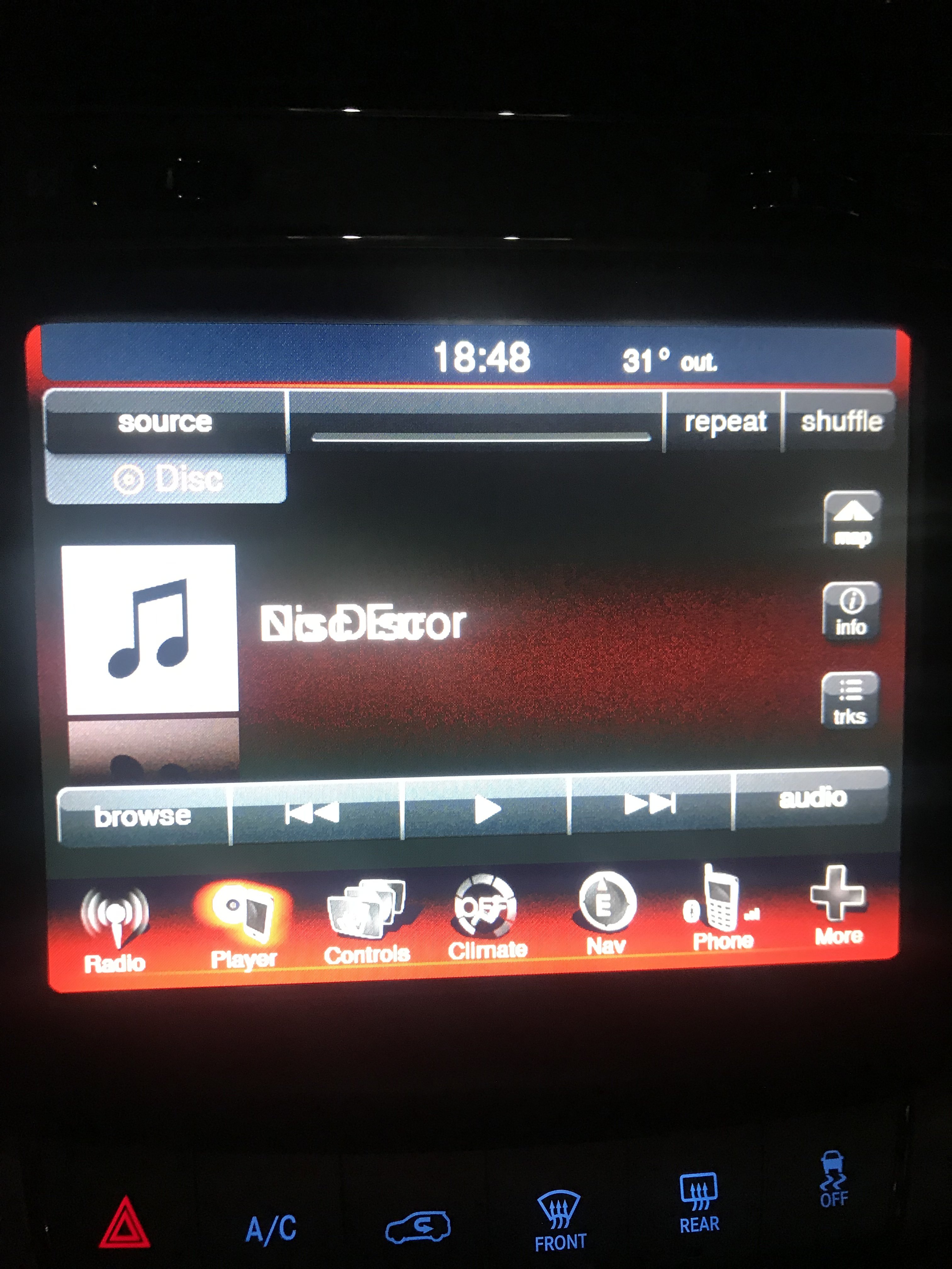 Disc Error Audio Infotainment Navigation MyGig UConnect Etc Disc Error Audio Infotainment Navigation MyGig UConnect Etc